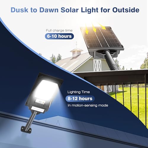 WYWNA 2PACKS 5200W Solar Street Lights Outdoor and 4PACKS Solar Lights Outdoor Waterproof