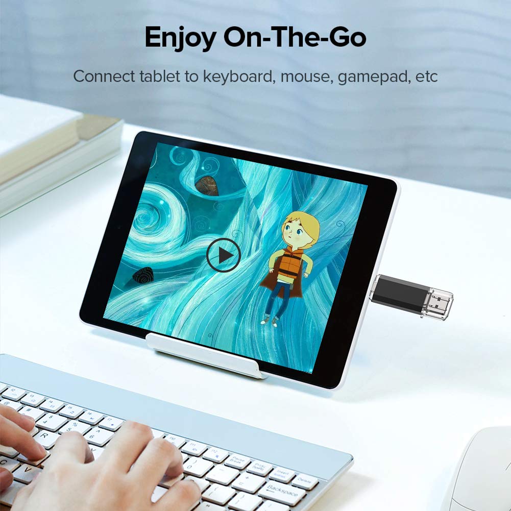 JOIOT Type C Flash Drive 128GB 2 in 1 OTG Jump Drive (USB-A 3.0/USB-C 3.0) Memory Stick for Type-C Smart Phone, MacBook, Tablet, Pixel, Samsung Galaxy, PC(Black)