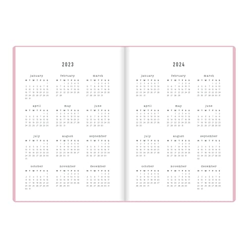 Letts of London Inspire Academic Weekly/Monthly Planner, August 2023 to July 2024, Week-to-View, Sewn Binding, Multilingual, A5 Size, 8.25" x 5.875", Pink (C031388-24)