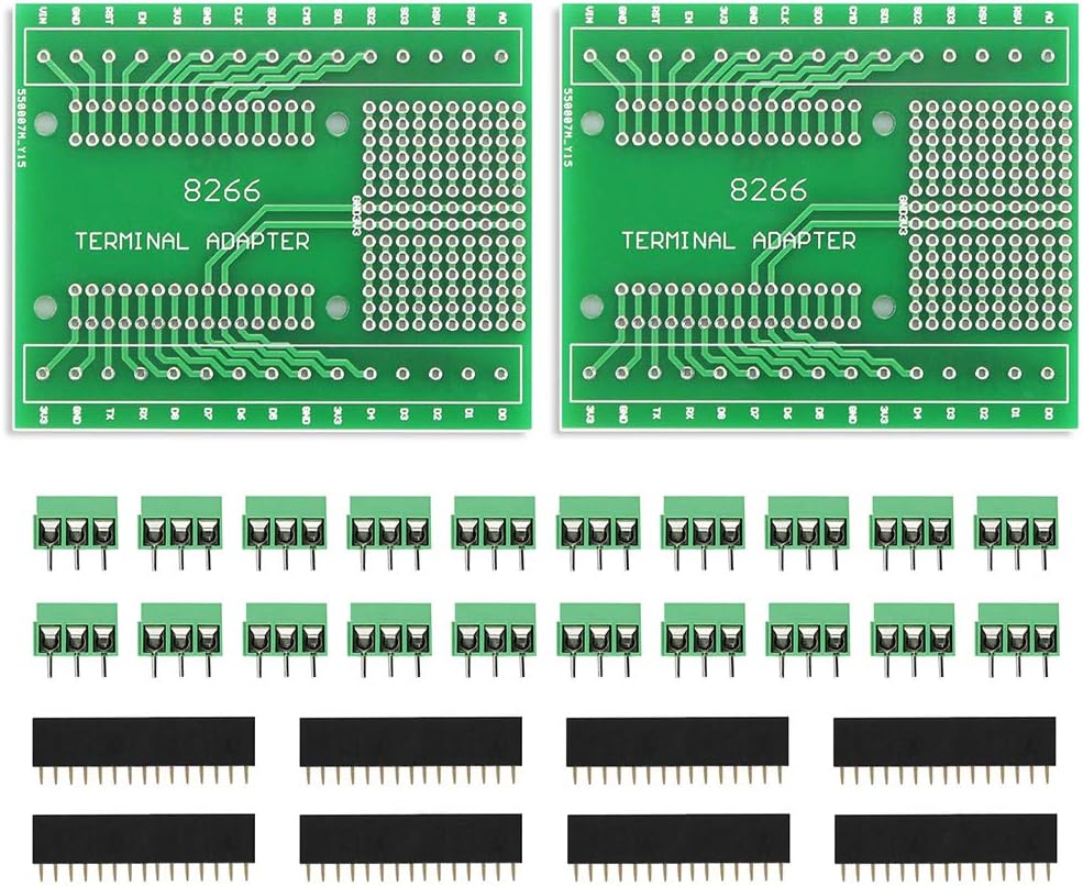 KeeYees 2pcs Expansion PCB Board with Screw Terminal Block Pin Header for ESP8266 for NodeMCU Development Board