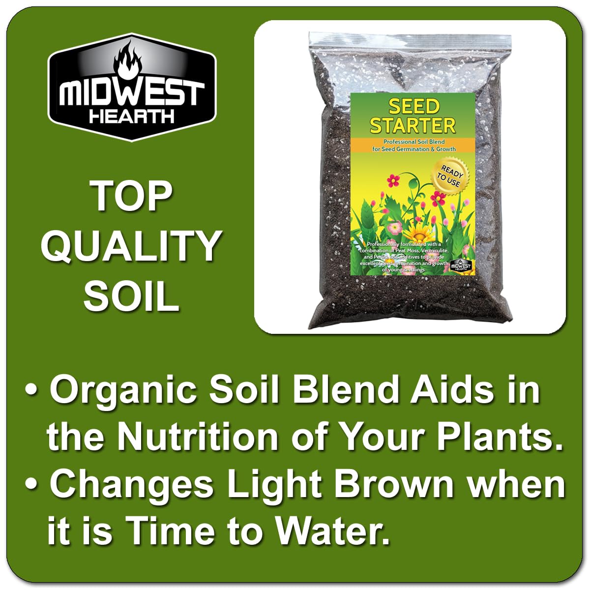 Seed Starter Natural Potting Soil Mix for Germination and Growth (Made in USA) (4 Dry Quarts)