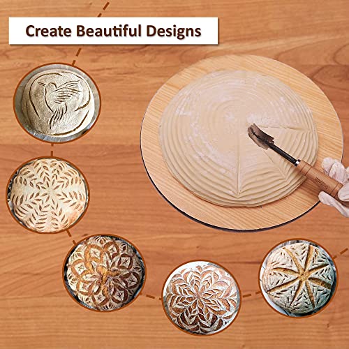 Set of 2 Banneton Bread Proofing Basket 9β Round, 10β Oval with Maximum 9 Bread Making Tools and Supplies by SMILLWALA Proofing Baskets for Sourdough Bread Baking Supplies Kit (Oval and Round)