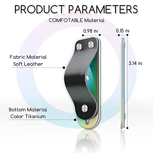 TOQMCI Rainbow Phone Grip Strap Holder Cell Phone Strap Finger Holder for Hand Leather Telescopic Phone Finger Strap Stand Universal Finger Kickstand for Most Smartphones (Black R)