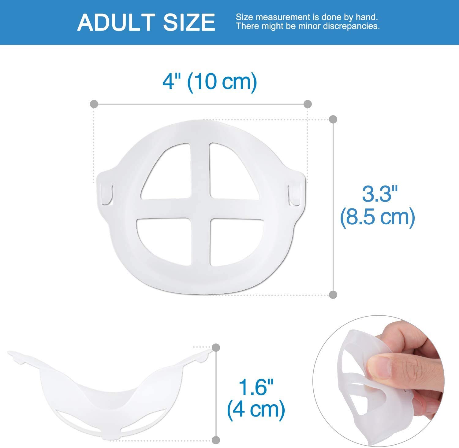 labato 3D Bracket Mask Insert Breathe Cup for Breathing Room, Silicone Mask Guard Face Mask Frame Cool Mask Cups Under Mask, Turtle Mask Spacer Nose Mouth Shield Mask Accessories for All Masks, 5PCS