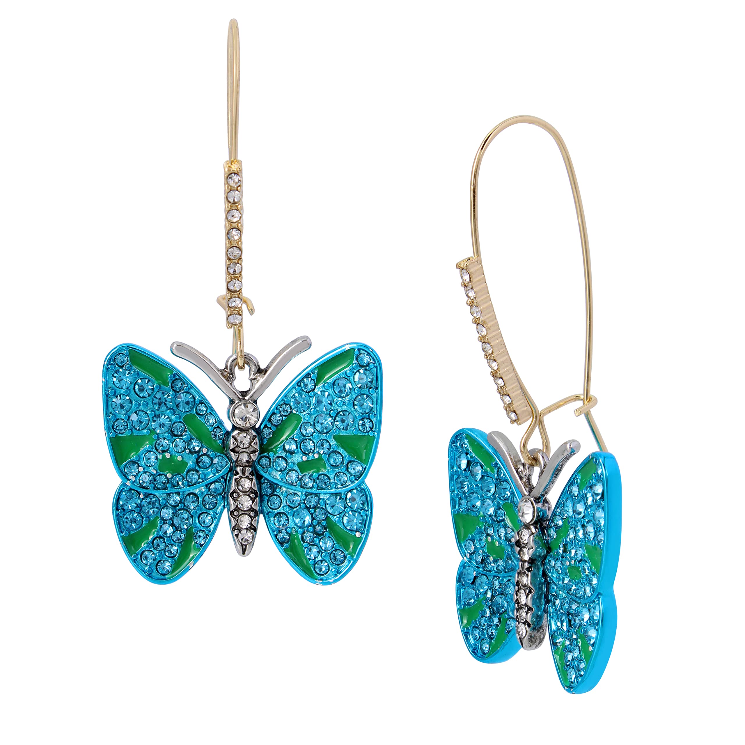 Pave Butterfly Dangle Earrings