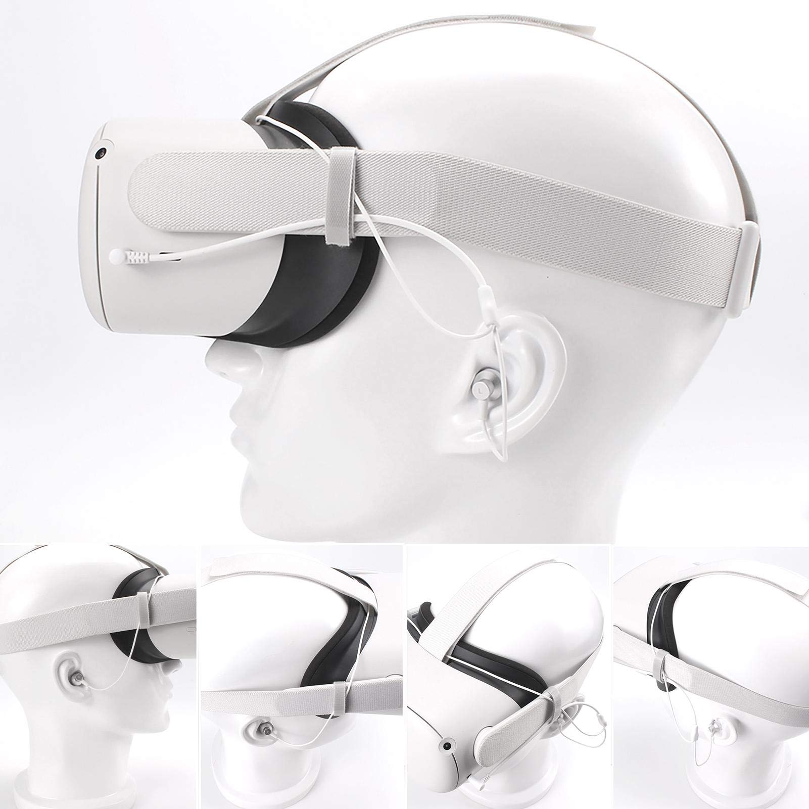 motifa VR Headset for Oculus Quest 2 - Sounds Deep Bass VR Privacy Headphone - VR Gaming in-Ear Audio Fully Immersive Virtual Reality Gaming Headset - Comfortable Firm Headphone - White