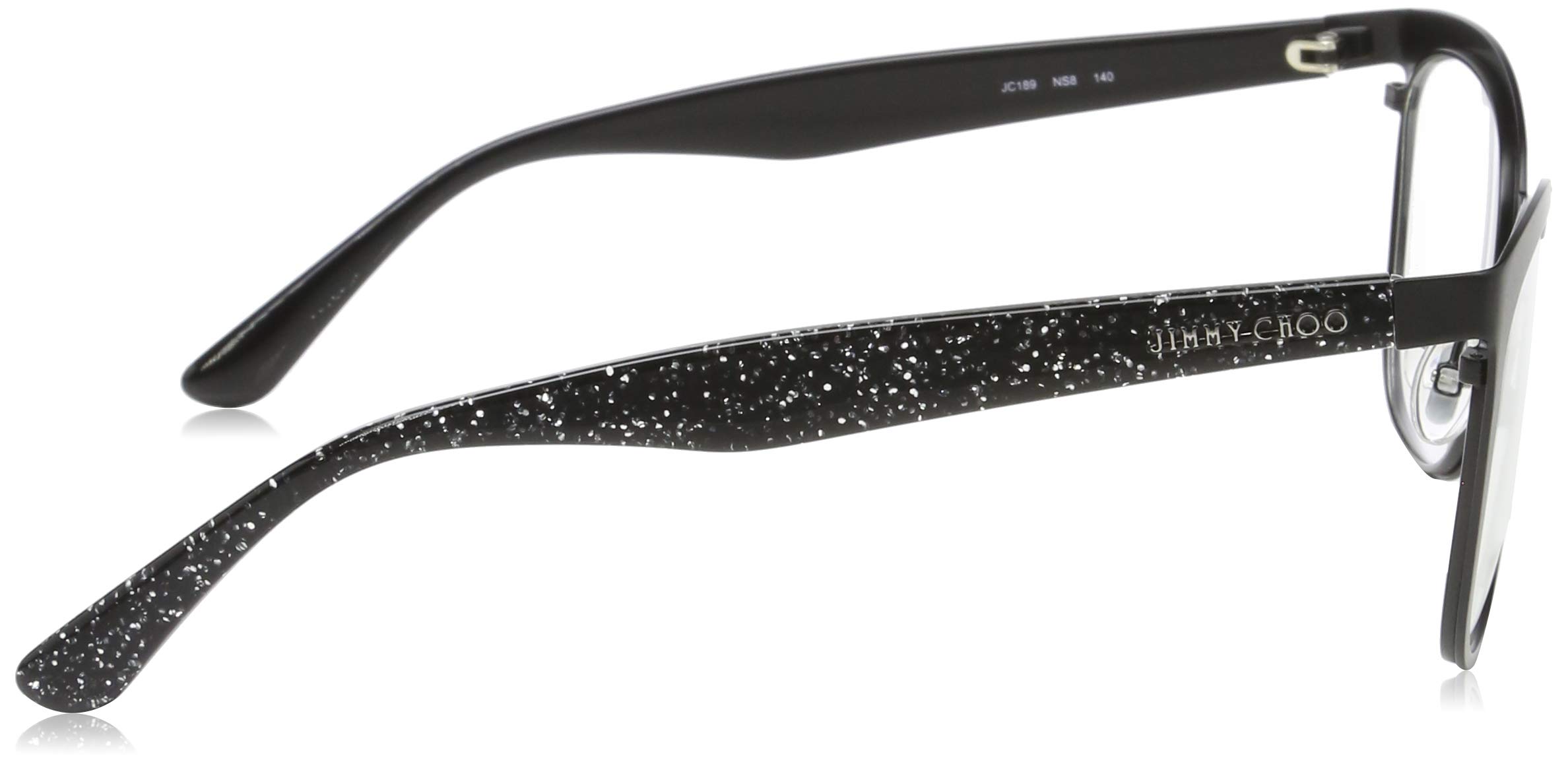 JIMMY CHOO Square Eyeglasses JC189 NS8 Black/Gold Glitter 53mm