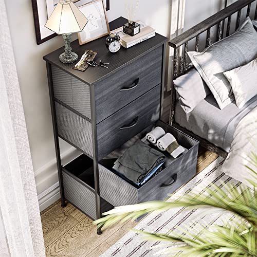 YITAHOME Dresser with 9 Drawers - Fabric Storage Tower, Hallway & Nursery - Sturdy Steel Frame, Wooden Top & Easy Pull Fabric Bins & Dresser with 4 Drawers - Fabric Storage Tower, Organizer Unit