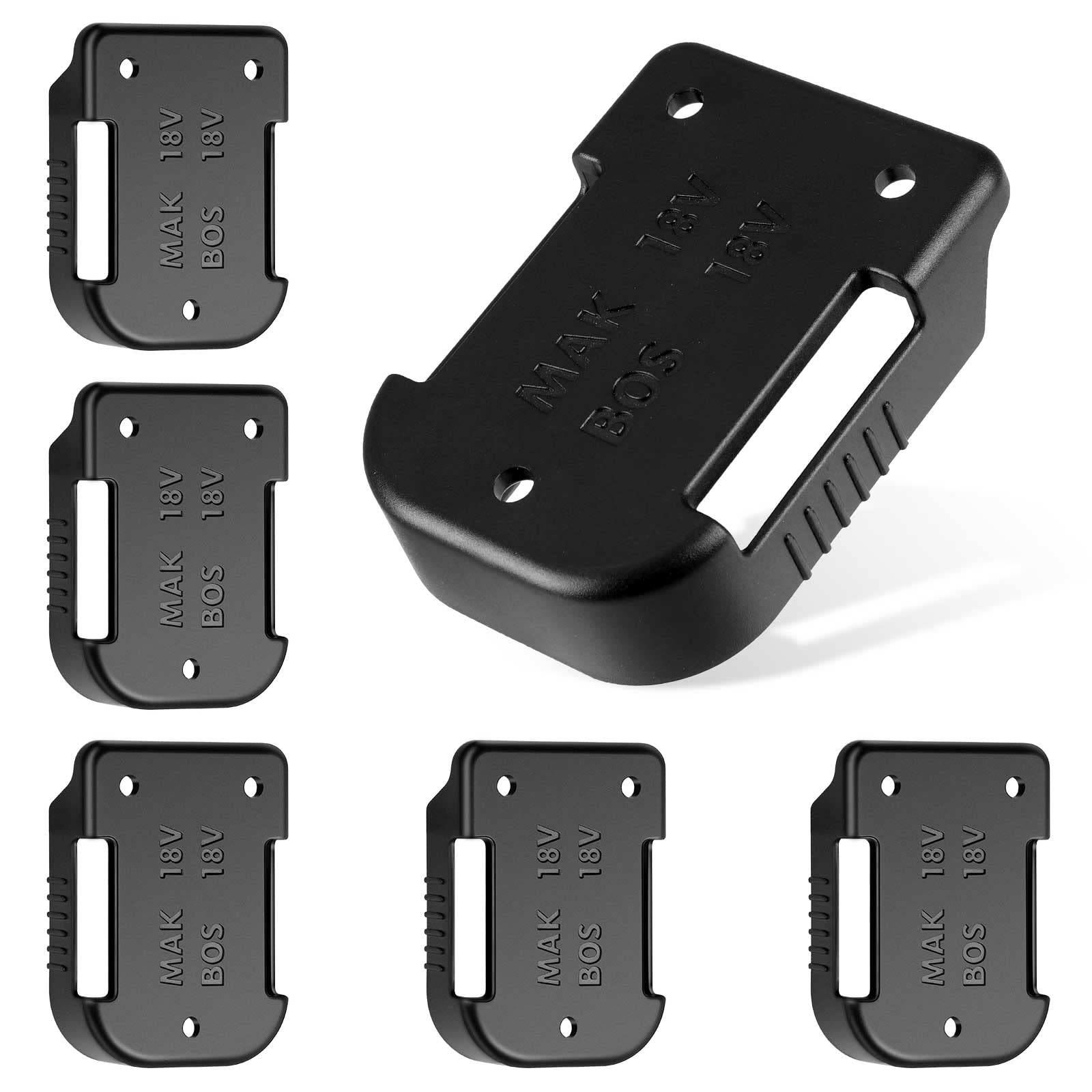 MAKBOS 6Pack for Makita Battery Holder,for Bosch 18V Lithium Battery Storage/Case/Hanger/Dock Holder,Battery Organizer,Battery Accessories,Power Tool Battery Holder