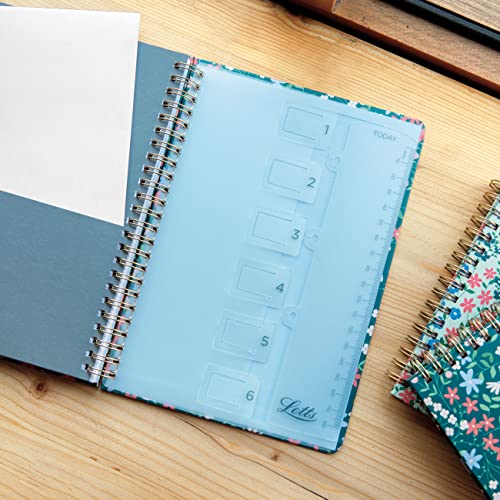 Letts Spring Valley Academic Weekly/Monthly Planner, 18 Months, July 2023 to December 2024, Week-to-View, Wiro Binding, Multilingual, A5 Size, 8.25" x 5.875", Mint (C031799-24)