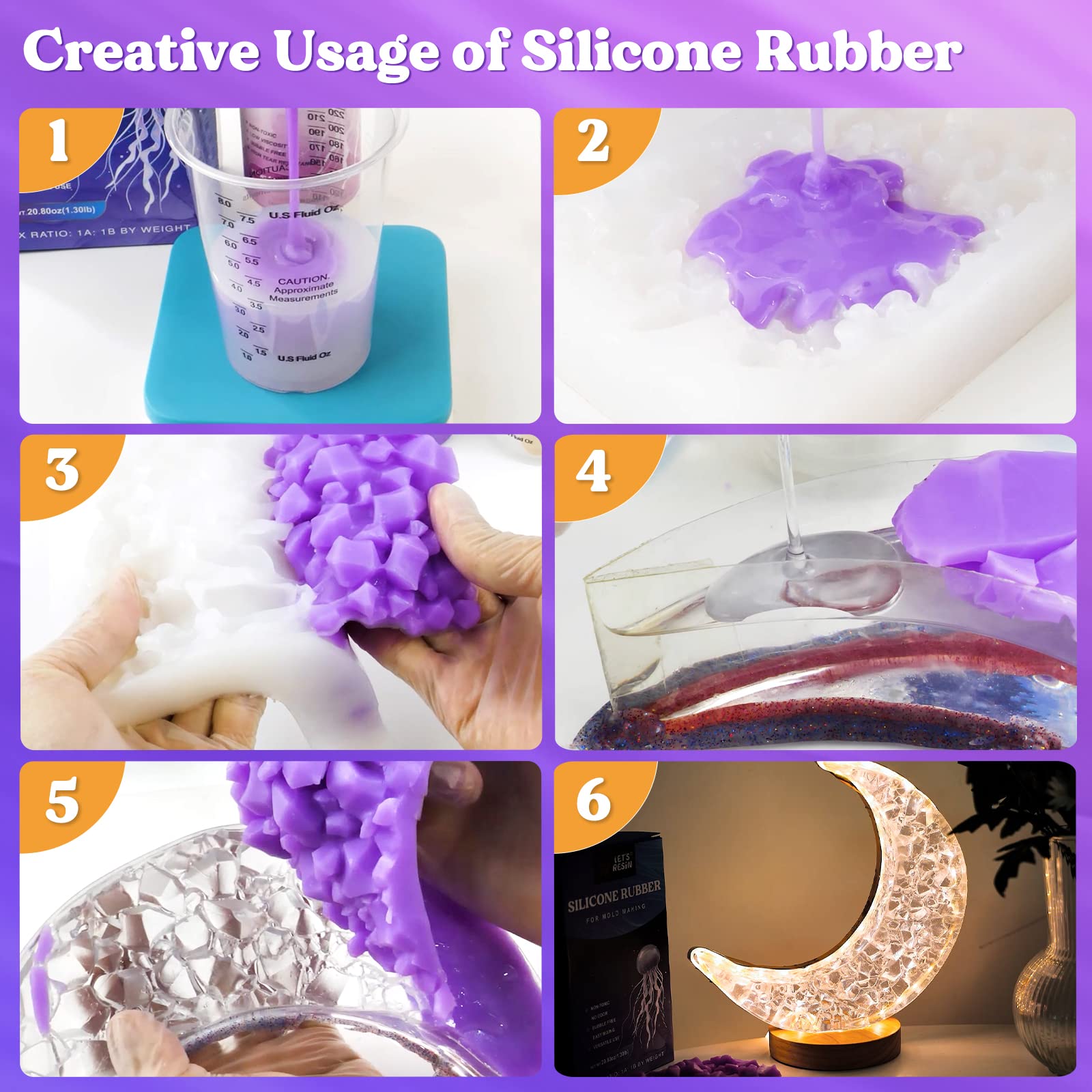 LET'S RESIN Silicone Mold Making Kit 31.74oz/1.98lbs - Translucent Silicone Rubber Non-Toxic Liquid Mold Making Silicone Rubber - Mix Ratio 1:1 - for Casting Resin Molds,Silicone Molds,Candle Molds