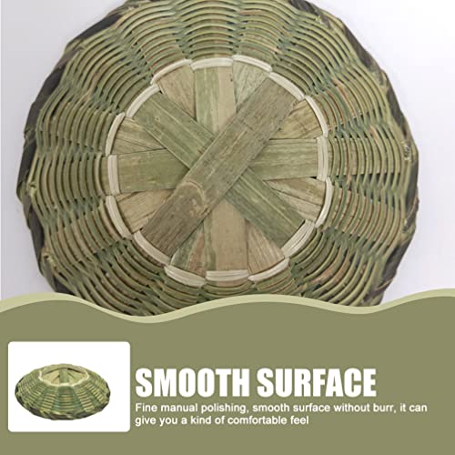 Zerodeko Wok Sticky Rice Cooking Steamer Basket Wicker Lid Traditional Replacement Steamer Basket Lid Wicker Woven Lid Rice Base for Bottom Containers