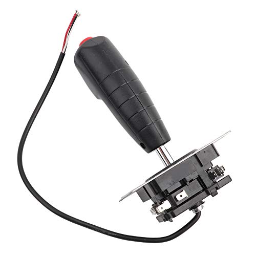 Schellen Flight Joystick, Plastic Black and Red 8 Way Joystick with Trigger and Top Fire Button for DIY Arcade Game Machine Parts