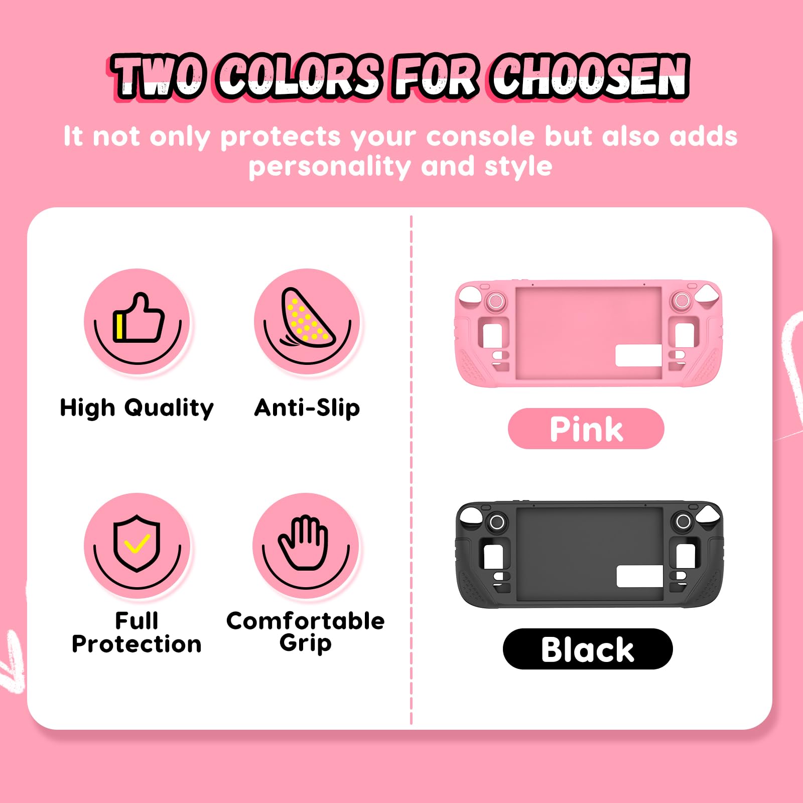 Protective Case for Steam Desk OLED, IINE Steamdesk OLED Silicone Cover Case, 9-in-1 Protective Silicone Shell with Anti-Scratch Cover Protector, Steam Deck OLED Accessories Set, Black