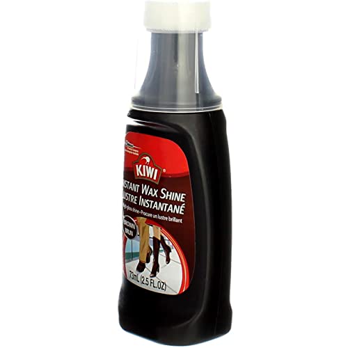 KIWI Instant Leather Wax Shine, Brown 2.50 oz (Pack of 3)