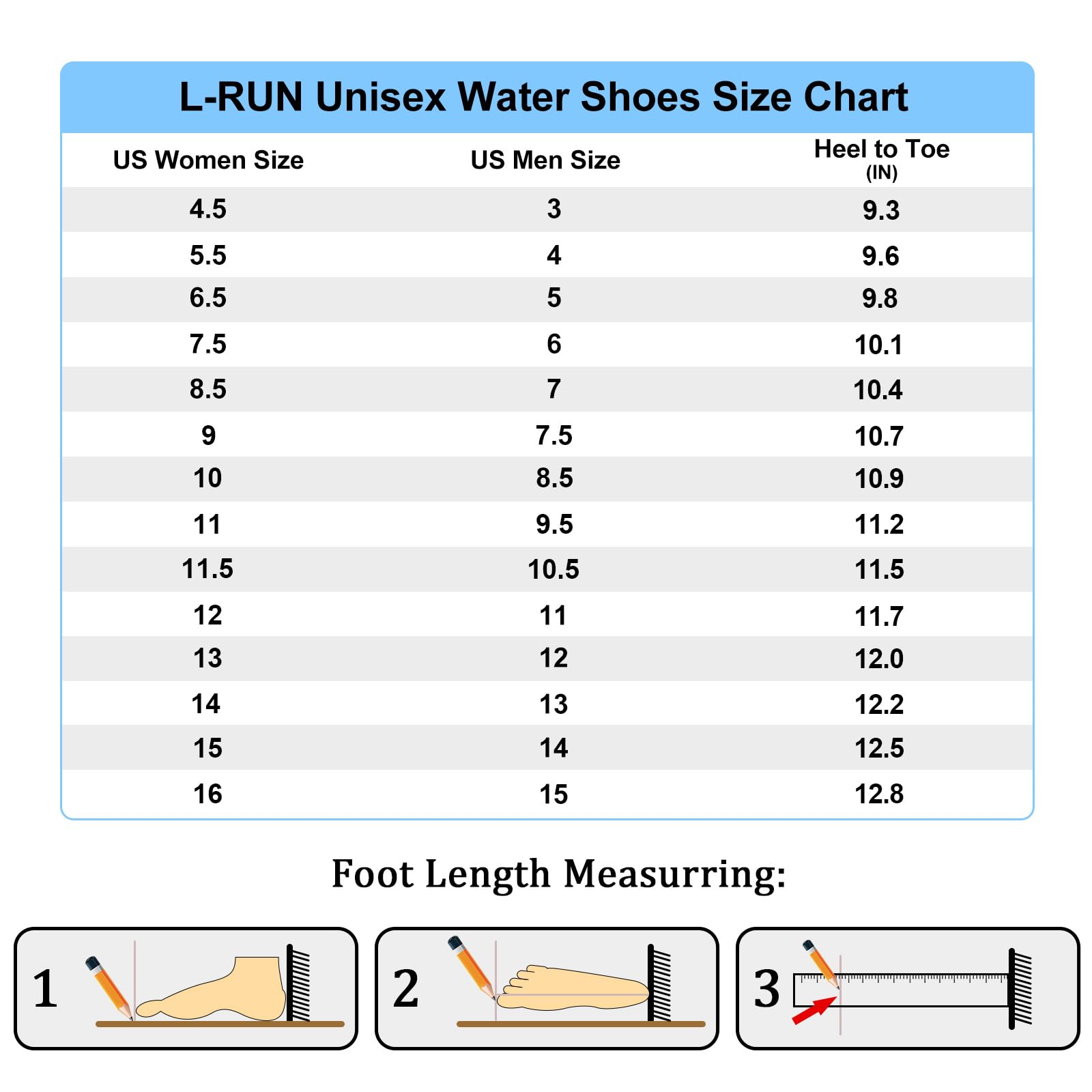 L-RUN Womens Mens Water Shoes for Swim Surf Fishing Grey M US (8.5 Women/7 Men)=EU39