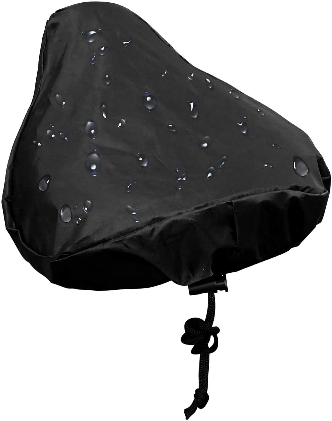 LUTER Waterproof Bike Seat Cover with Drawstring, Protective Water Resistant Bicycle Saddle Rain Dust Cover (Black)