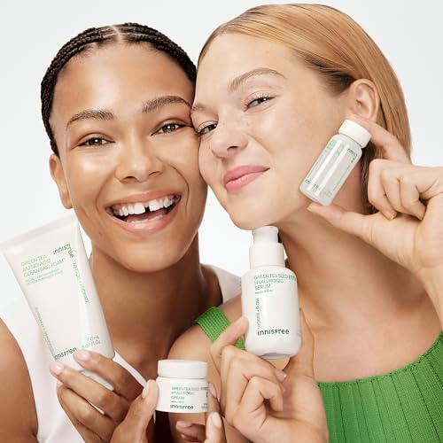 innisfree Hydration Heroes with Green Tea, Routine Kit with Korean Skincare Serum, Cleanser, Toner, and Cream (Packaging May Vary)