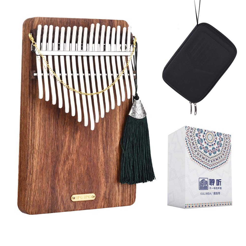 LingTing Kalimba 17 keys Thumb Piano Mbira Finger Piano Gift for Kids Adult Beginners Professional(LT-K17P,sea whisperer)