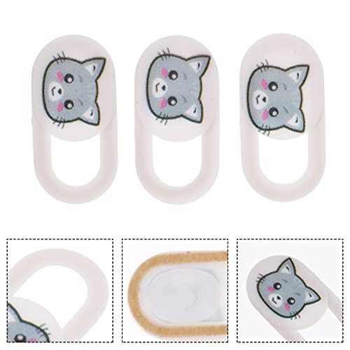 SOLUSTRE Protector Blocker Cat Your Decorative and Webcam Plastic Anti Privacy for Cute Security Web with Covers Computer Slider Tablet Cover Cartoon Phone Peeping Pattern