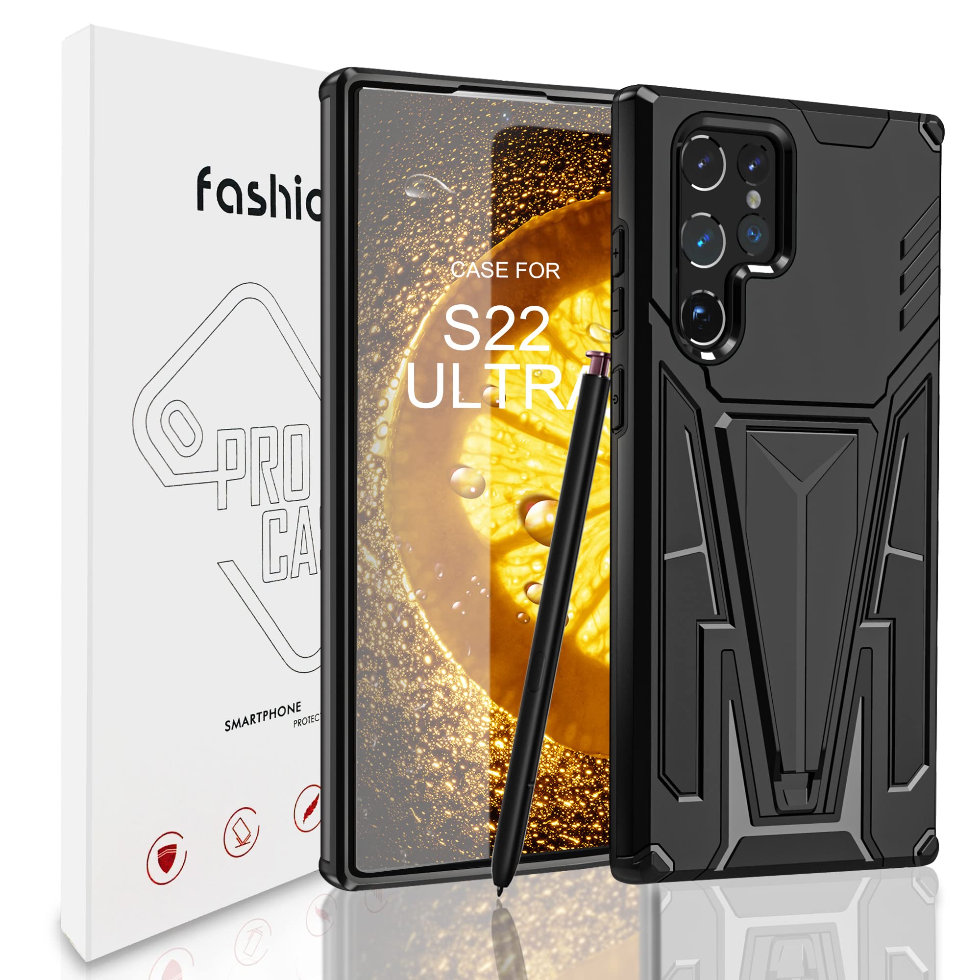 Micger Designed for Samsung Galaxy S22 Ultra Case with Kickstand Heavy Duty Body Bumper Cover Shock Protection Phone Case for S22 Ultra 5G