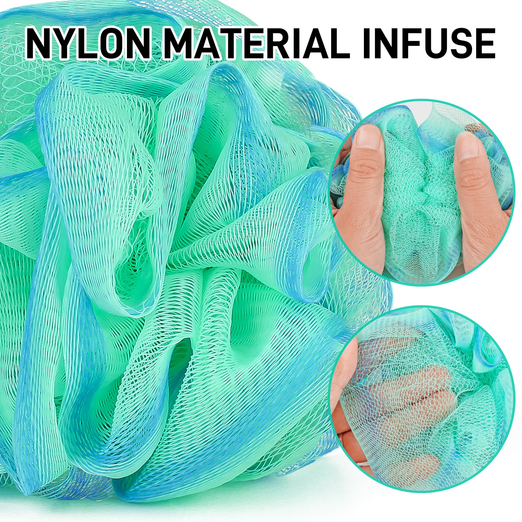 Shower Loofah Bath Sponge 75g - 4 Pack Large Soft Nylon Mesh Puff for Men, Loofah Shower Exfoliating Scrubber Pouf, Full Cleanse, Beauty Bathing Accessories-1