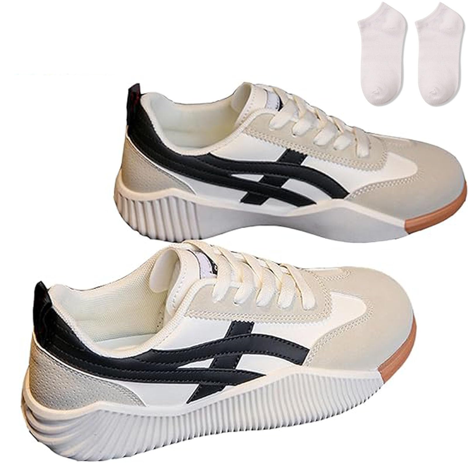 Kulavo Orthopedic Shoes, Vintage Orthopedic Shoes for Women Light Breathable Arch Support Platform Sneakers (Black, Adult, Women, 8, Numeric, US Footwear Size System, Medium)