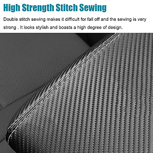 LEXLEY Armrest Box Cover Center Console Pad Waterproof Anti-Scratch Leather Protector Covers For Ford Explorer 2020 2021 2022 2023 2024-Carbon fiber