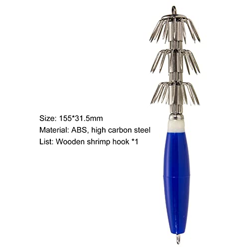 maiduoduo01 Fishing Bait Portable Fake Shrimp Bait Three-Layer Umbrella Hook Fishing Tools Blue