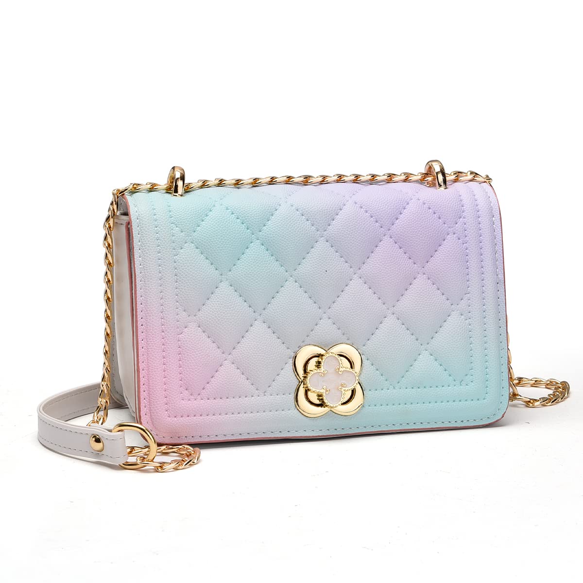 PS PETITE SIMONE Crossbody Bags for Women Trendy Quilted Bag Shoulder with Chain Small Handbag Evening Bag Satchel Purses