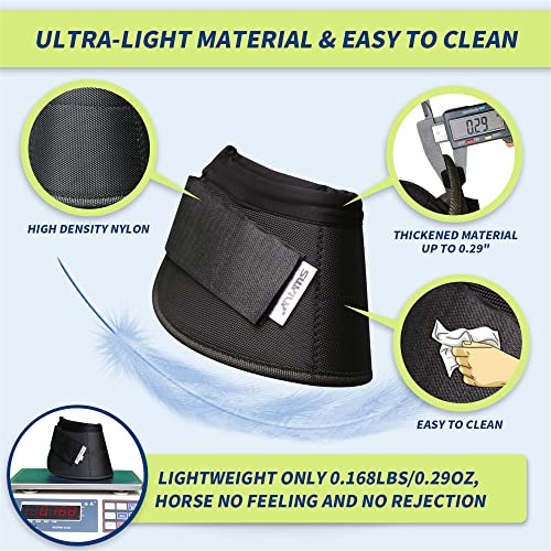 SWYIVY Weaver Bell Boots for Horses, Over Reach Classic Equine Bell Boots, Professional Choice Quick-Drying Washable, Soft&Breathable Inner, Pair