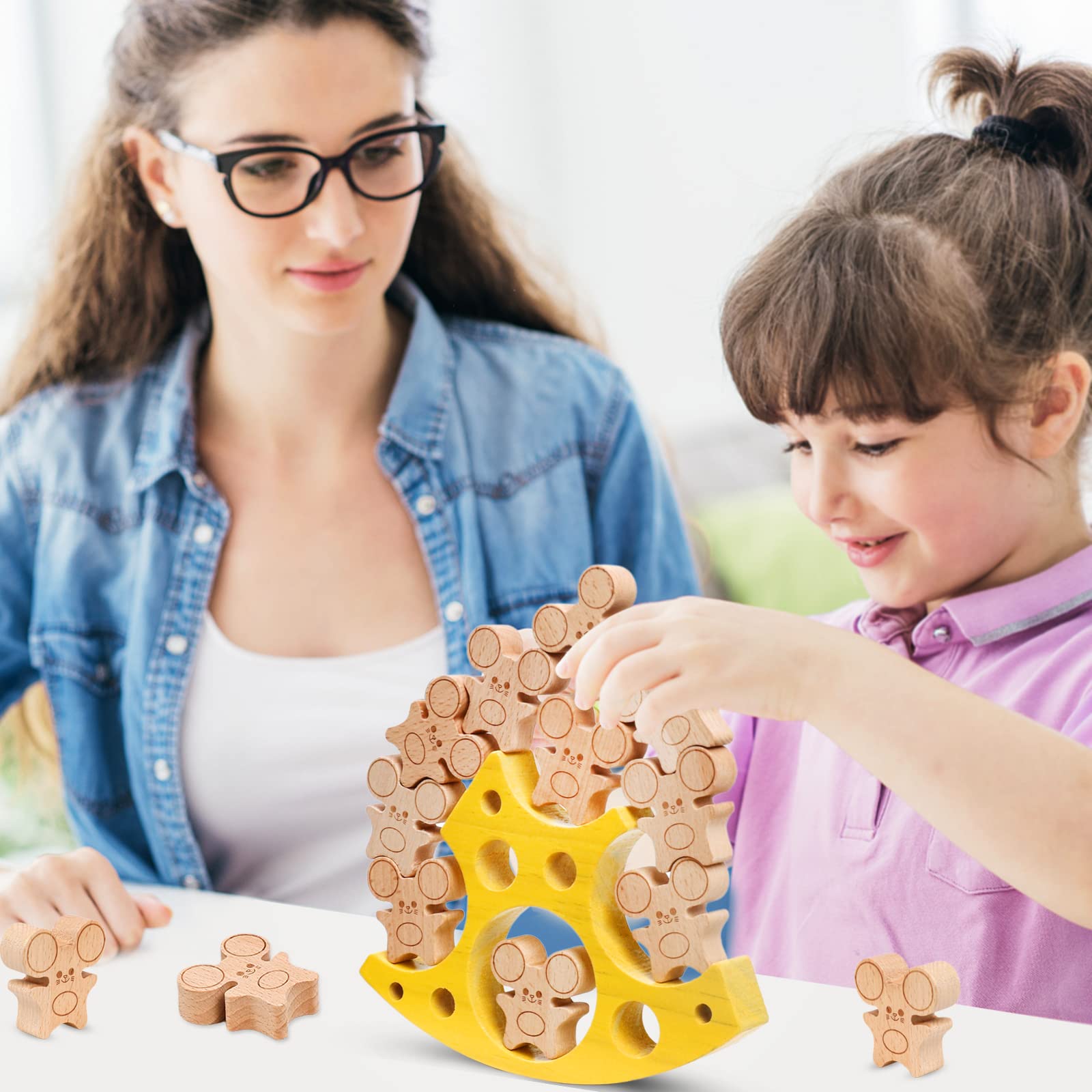 NAODONGLI Wooden Stacking Toys for Kids