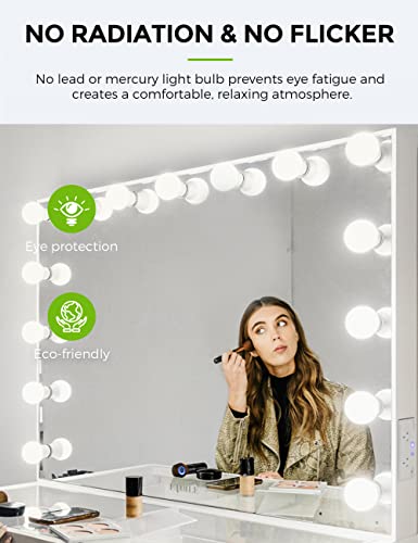 LOHAS G25 LED Globe Light Bulbs, 9W(100W Equivalent) Vanity Light Bulbs for Bathroom, 5000K Daylight White Bright Mirror Lights, E26 Base, 850LM Perfect for Makeup Dressing Table, Non-Dimmable, 4 Pack