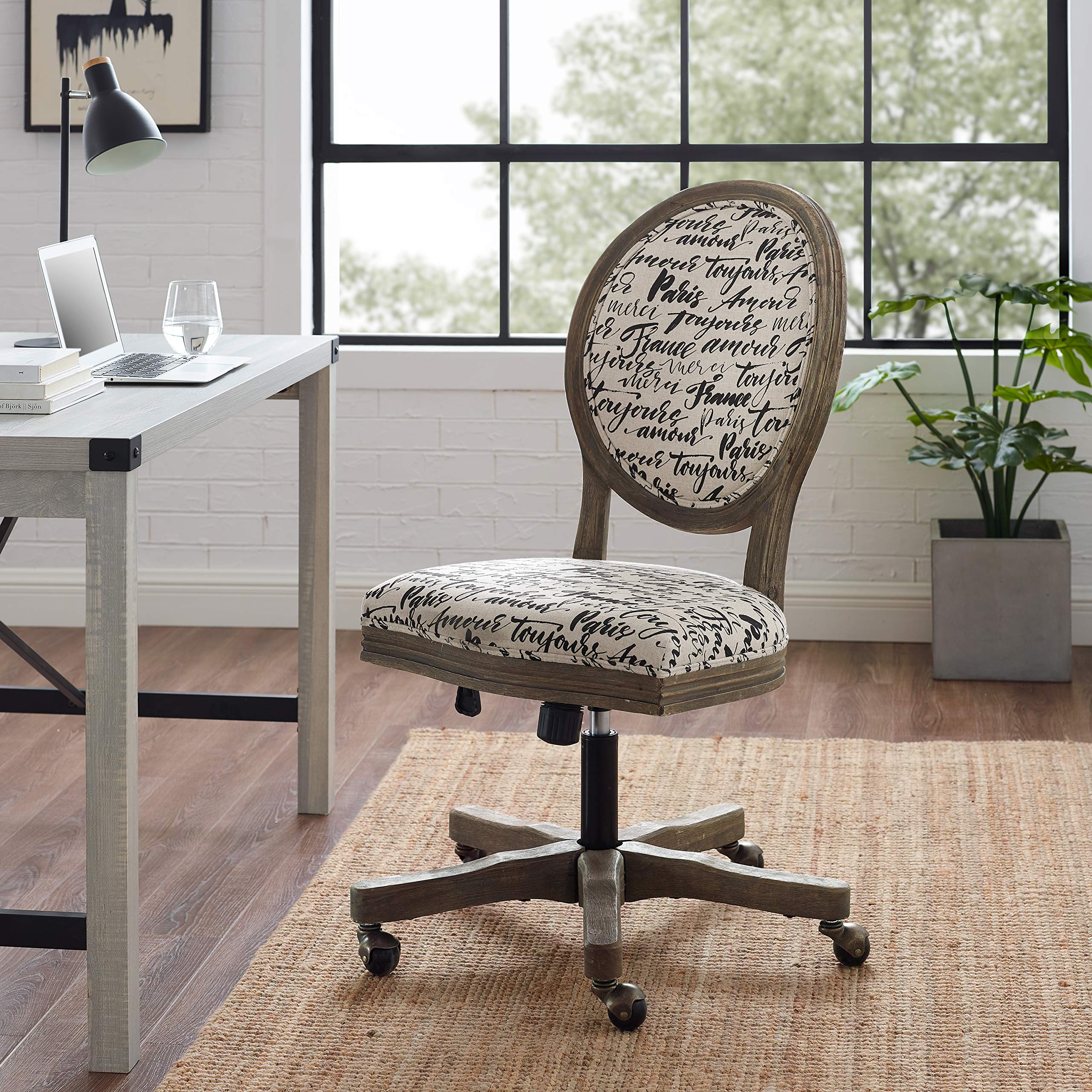 Linon Home Décor Brea Paris Office Chair, White