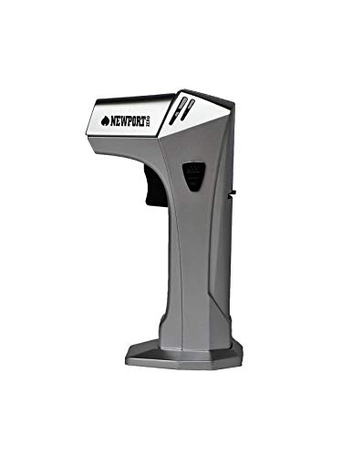 Newport Zero DF-117 Professional Blow Torch Refillable Kitchen Butane Torch Lighter with Safety Lock and Adjustable Flame for Desserts, Creme Brulee, BBQ and Baking (Silver)