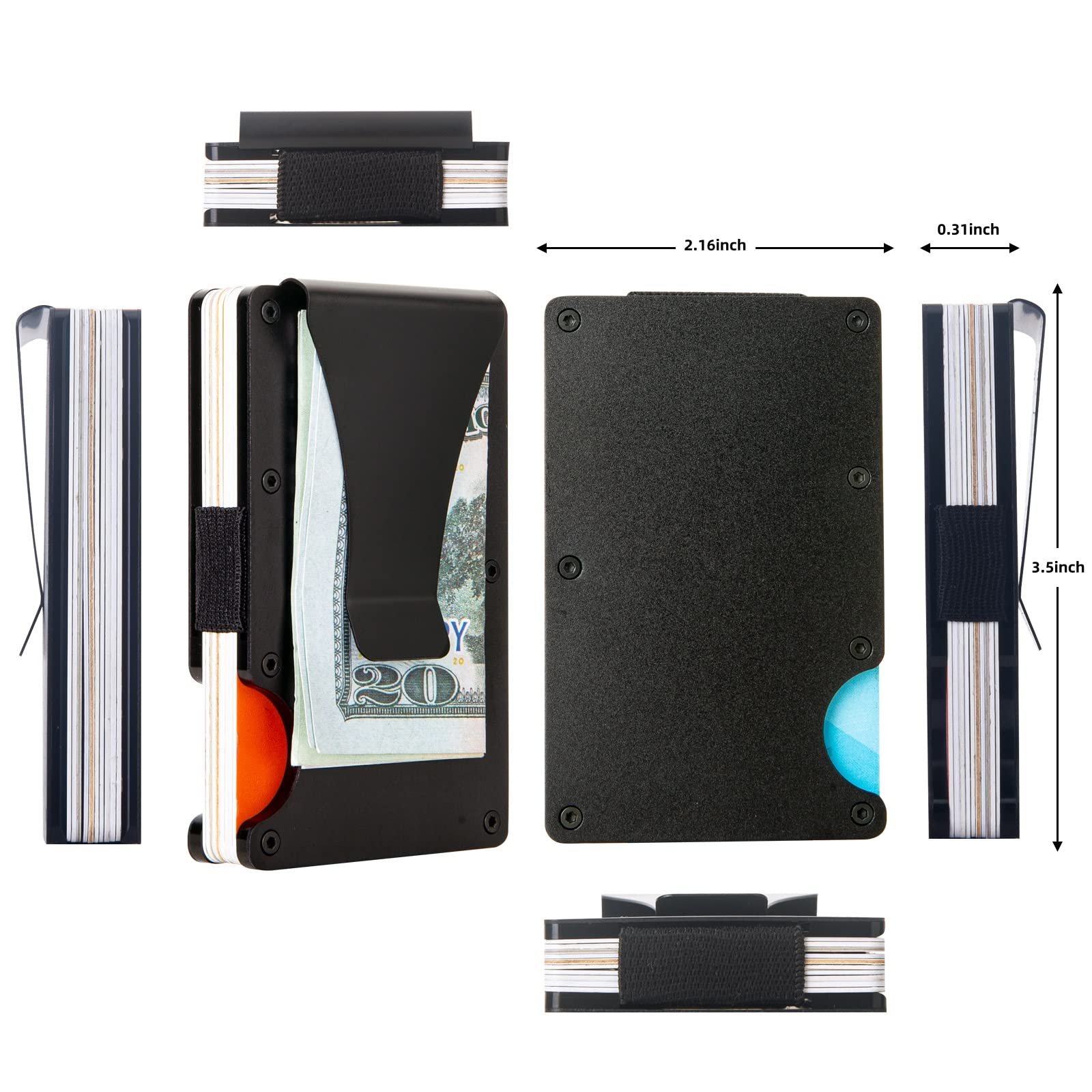 neovoc Minimalist Wallets For Men - Metal wallet - card holder wallet - RFID Blocking Front Pocket Credit Card Holder- Small Mens Wallets