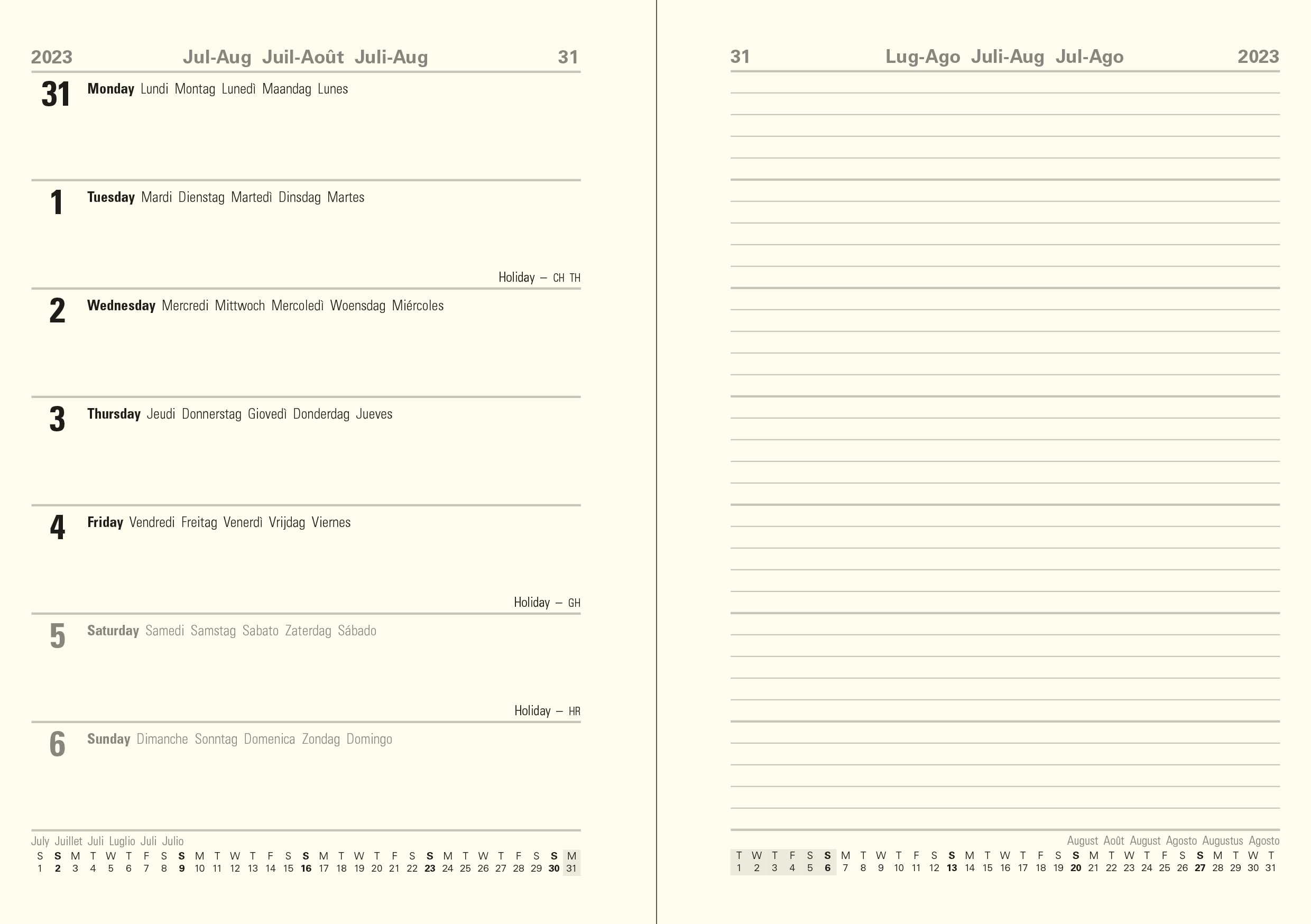 Letts Edge A6 week to view 18 month diary with notes 2023/2024 - black