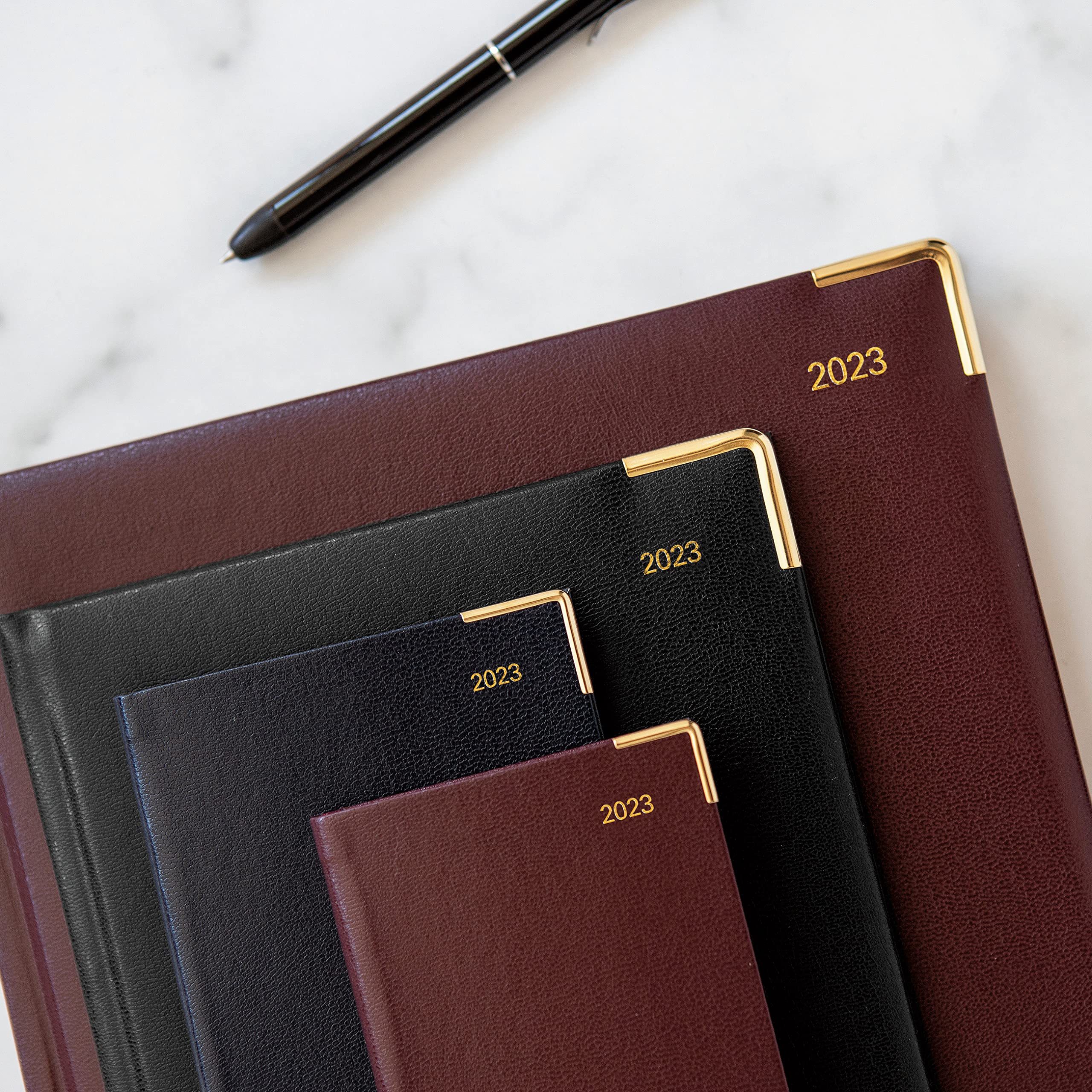Letts of London 12S Daily Planner, Day Per Page, Classic Slim Month Per Page, 13 Months Jan 2023 - Jan 2024, Landscape Diary 2023 6 5/8" 3 1/4" (Black)