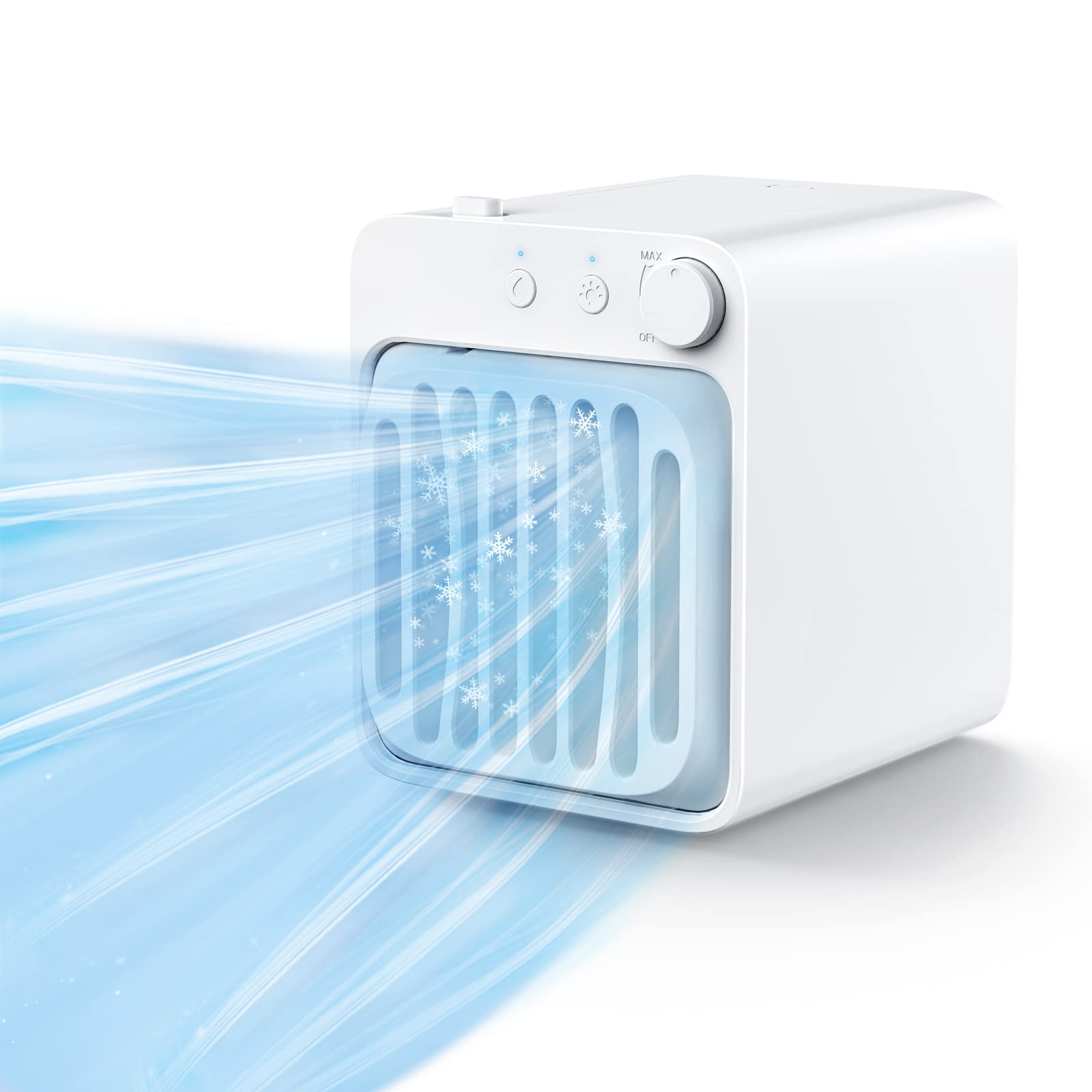 Portable Air Conditioner Fan,Personal Air Cooler Rechargeable Evaporative Air Cooler with 2 Freezing Boxes