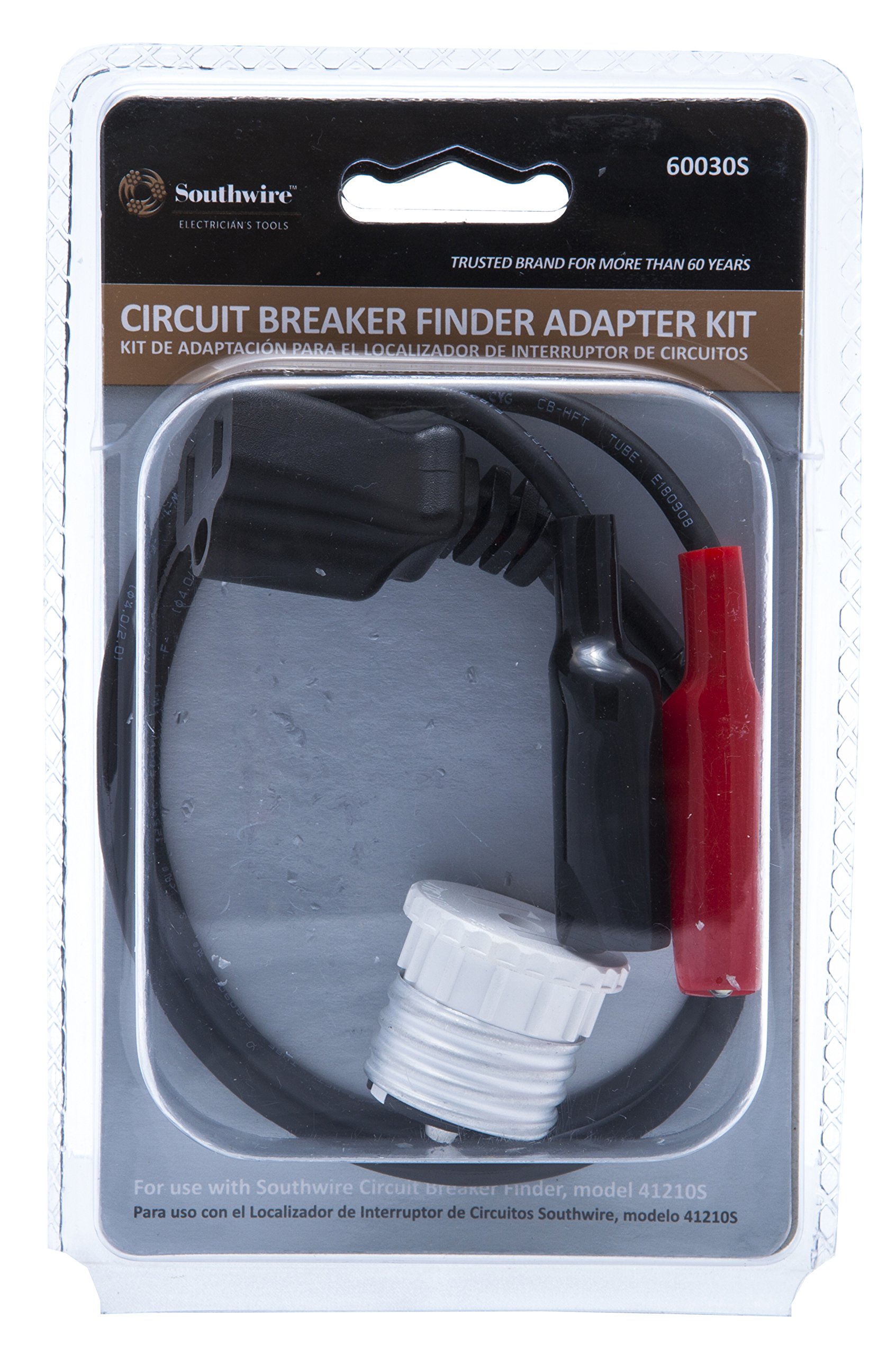 Southwire 58292240 60030S Circuit Breaker Finder Adapter/Accessory Kit; Includes Alligator Clips and Light Bulb Circuit Adapter (Compatible with Southwire 's 41210S Circuit Breaker Finder)