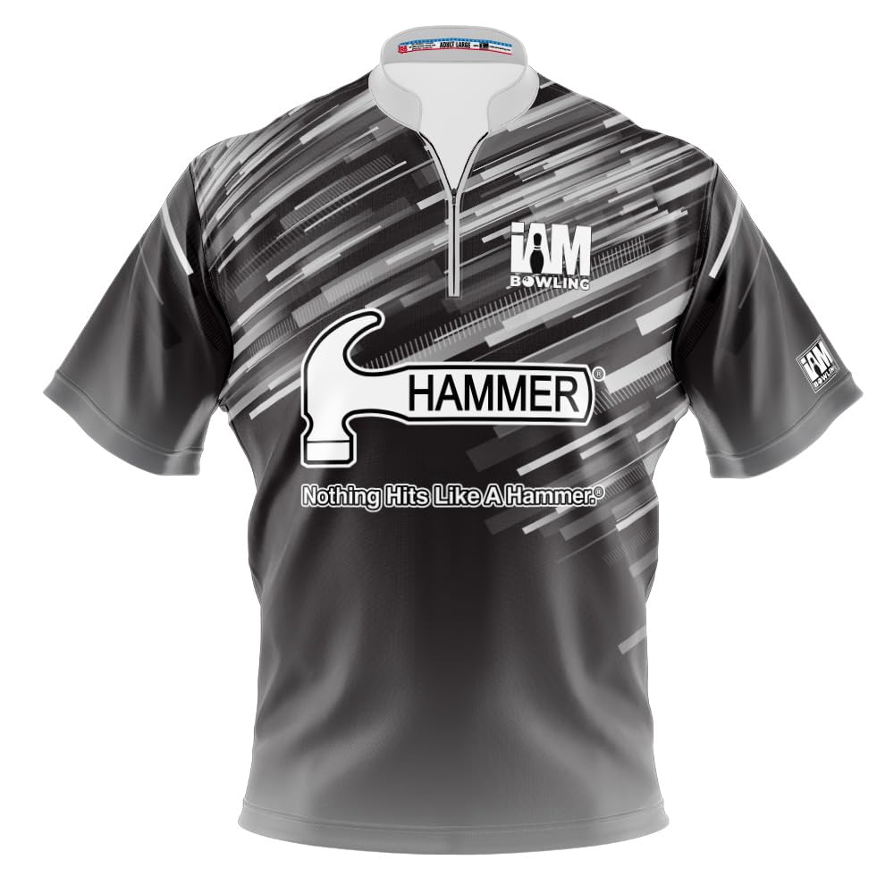 Logo Infusion Dye-Sublimated Bowling Jersey (Sash Collar) - I AM Bowling Fun Design 2006-HM - Hammer (Men's M) Multicolored