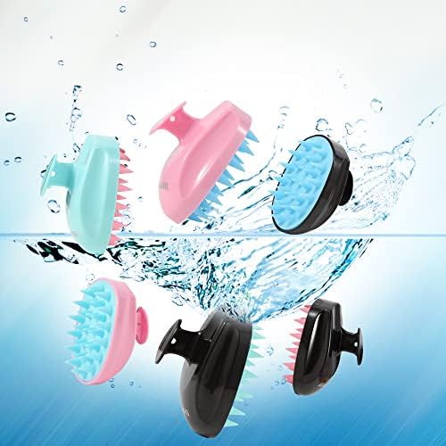 Sosoon Scalp Massager Shampoo Brush, Soft Silicone Hair Scalp Exfoliating Scrubber for Men Women Kids Hair Growth(Black and Dark Blue)