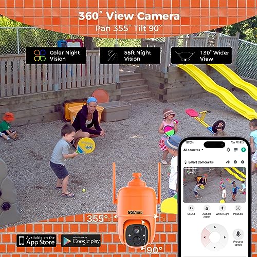 Sovmiku Hephaestus X1 2K Active Defense Solar Security Camera Wireless Outdoor, 2-years Free Cloud Storage, Easy to Setup, Starlight Color Night Vision, Two Way Audio, Audible Flashlight Alarm,SD Slot