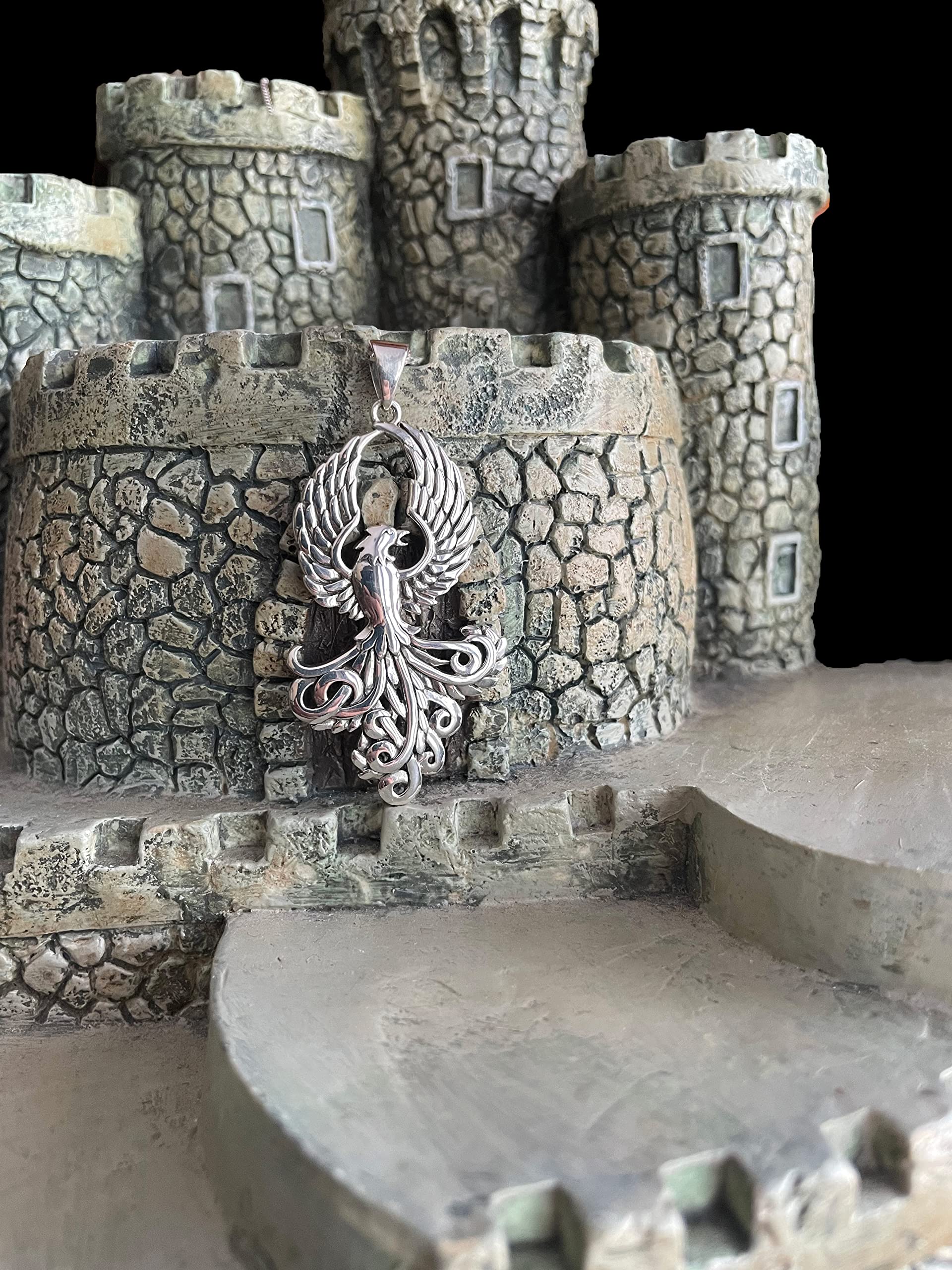 Jewelry Trends Eagle Wing Rising Phoenix Sterling Silver Pendant