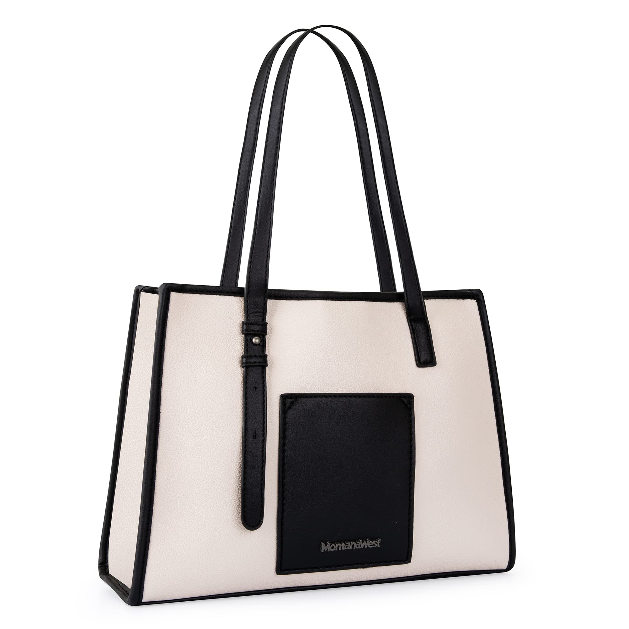 Montana West Satchel Handbags for Women Vegan Leather Two-toned Tote Purses Top-Handle Shoulder Bags AR-MWC-125WT