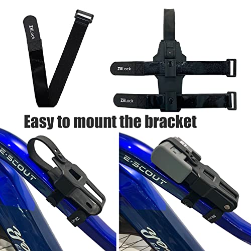 ZiiLock X - Award Winning Smart Folding Bike Lock,Fingerprint & Bluetooth APP Remote Control, Anti-Theft Alarm,Heavy Duty Bike Lock with Key and Case (Armour Gray)