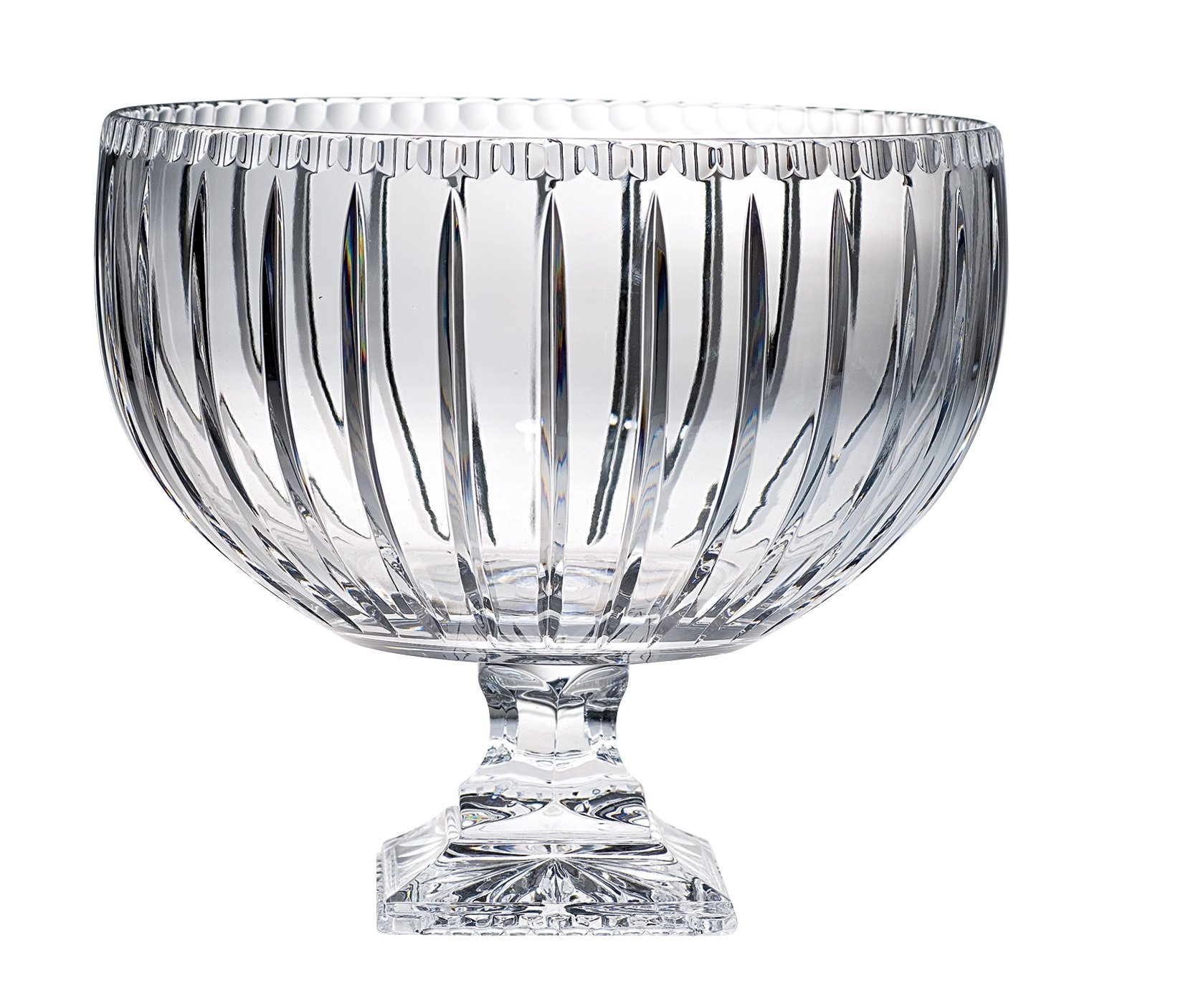 Majestic Gifts Hand Cut Crystal Footed Punch Bowl-12 Inches D