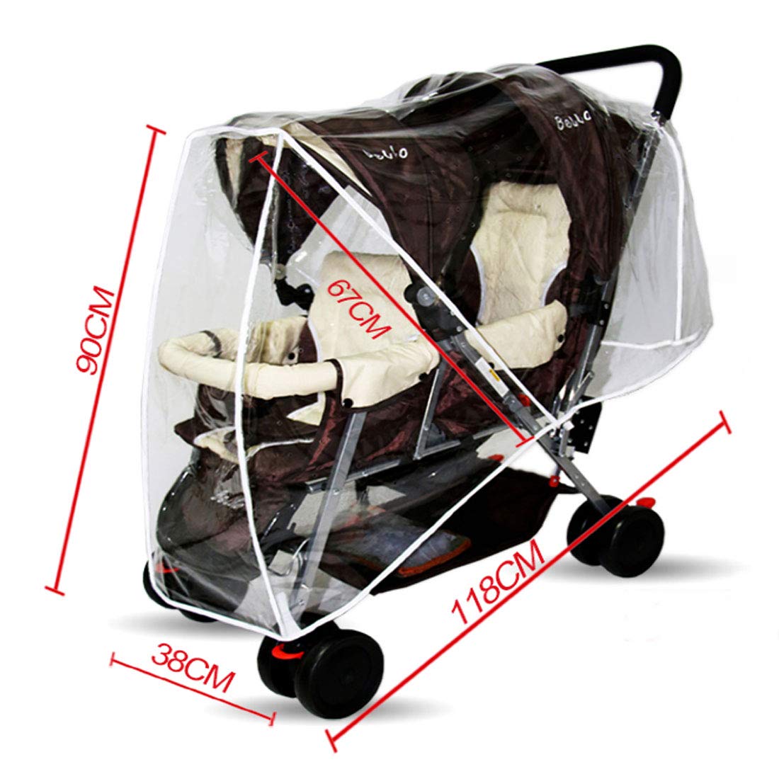 Levoberg Weather Shield for Double Stroller Universal Baby Stroller Rain Cover for Baby Outdoor Protection Wind Shield (Style 1)