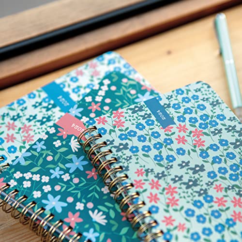 Letts Spring Valley Weekly/Monthly Planner, 12 Months, January to December, 2024, Wiro Binding, A5 Size, 8.25" x 5.875", Multilingual, Mint (C082377-24)