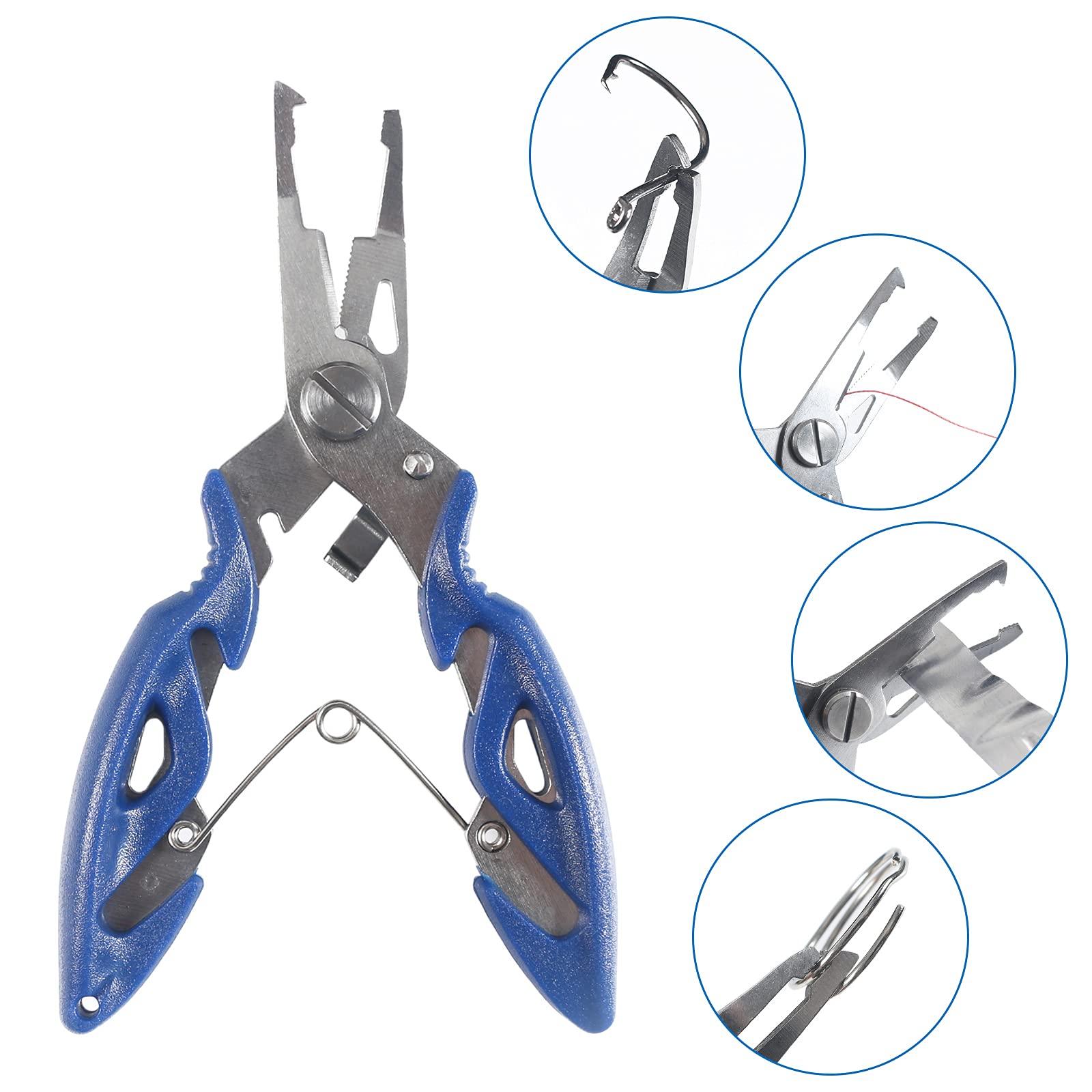 MengK Multifunctional Fishing Pliers Scissors Fishing Line Cutter Hook Remover Fishing Clamp Tool